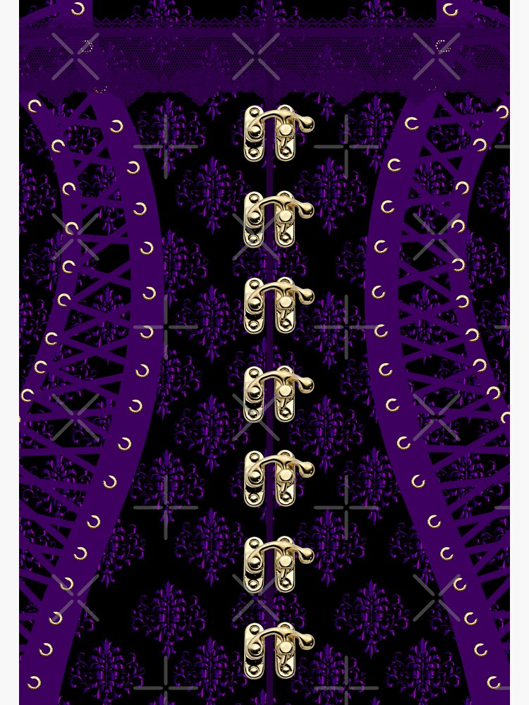 "Black with Purple lacing Victorian corset" Sticker for Sale by ...