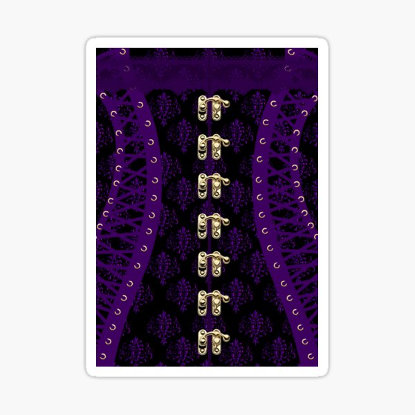 "Black with Purple lacing Victorian corset" Sticker for Sale by ...