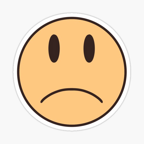 "sad face :(" Sticker for Sale by spencersugar13 | Redbubble