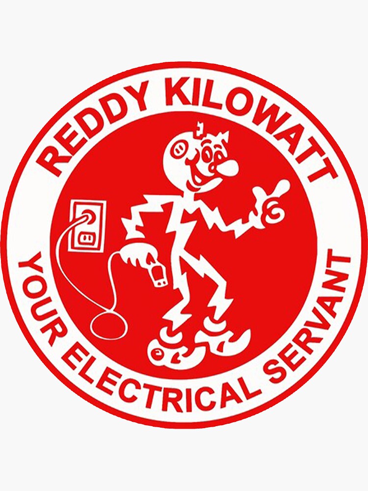 "Reddy Kilowatt your electrical servant" Sticker by nostalgic-stuff ...