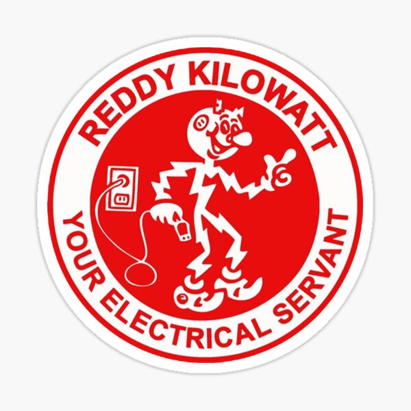 "Reddy Kilowatt your electrical servant" Sticker by nostalgic-stuff ...