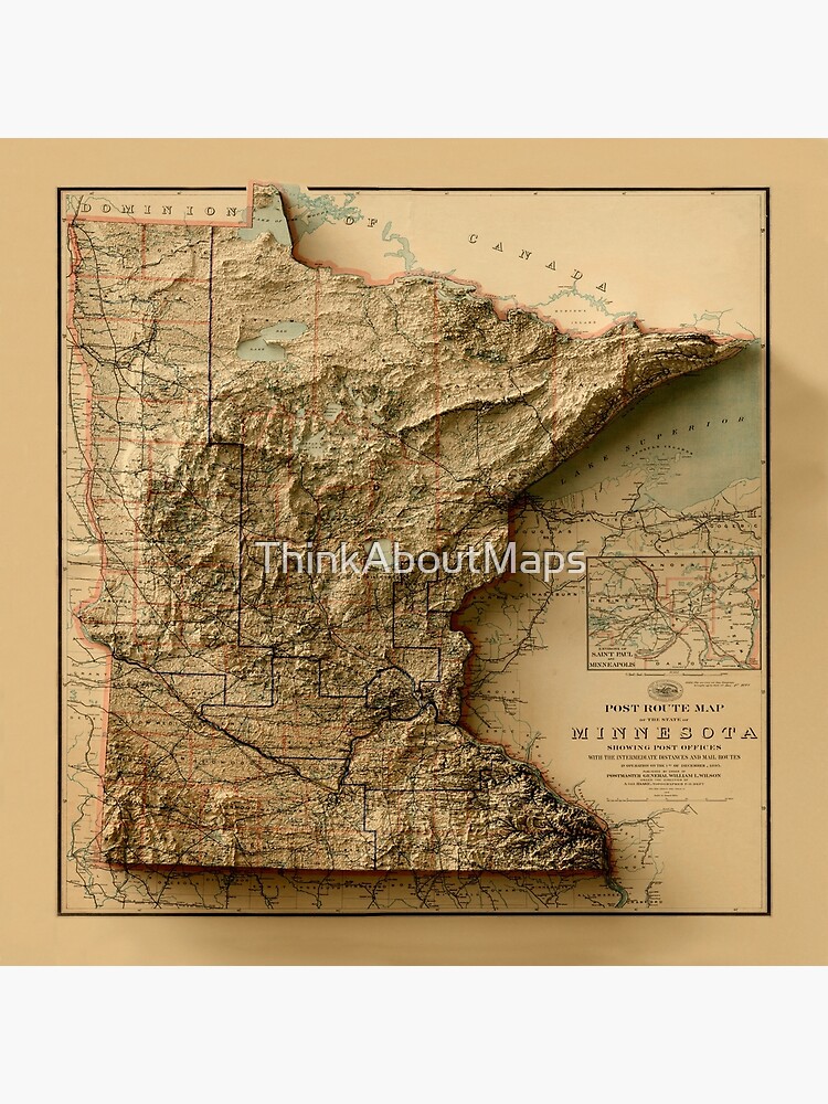 Relief Map Twin Cities Minnesota