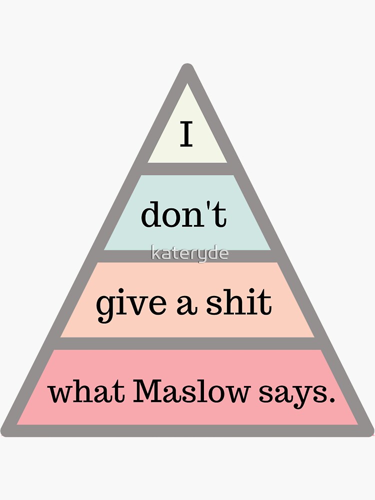 "Maslow's Hierarchy " Sticker by kateryde | Redbubble