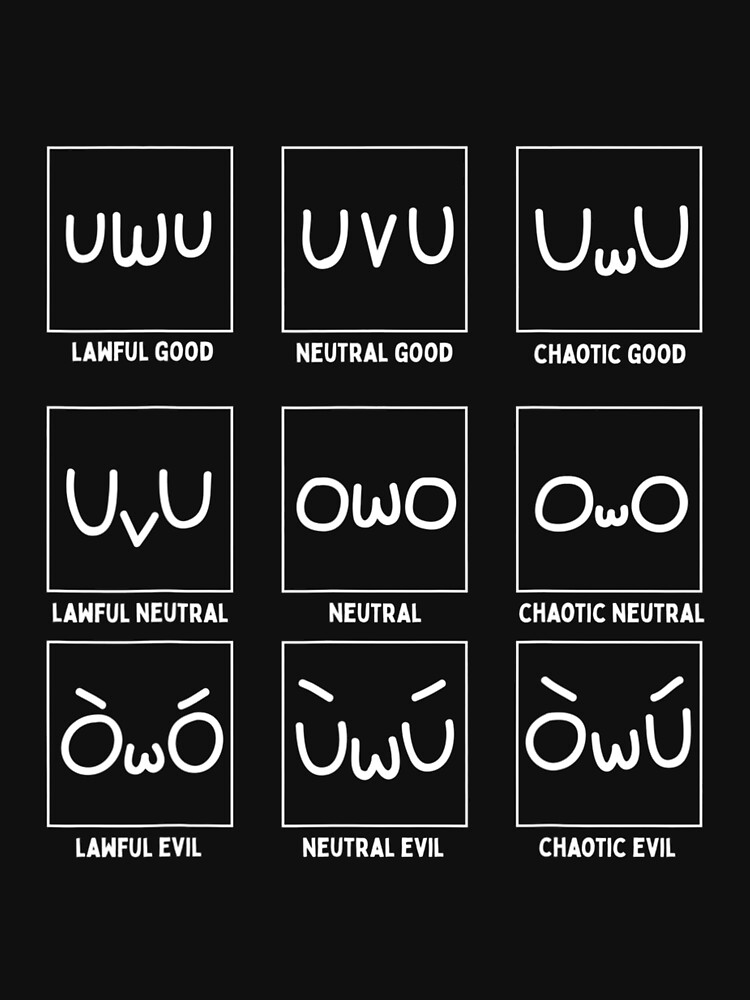 "Owo Chaotic Neutral Alignment Chart Furry Fandom Meme" T-shirt for Sale by TimmyRobinson ...