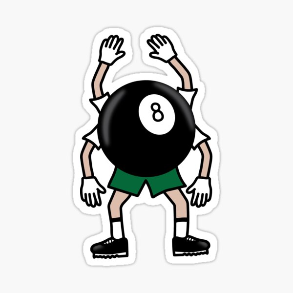 "8 ball man" Sticker for Sale by Ga Bee | Redbubble