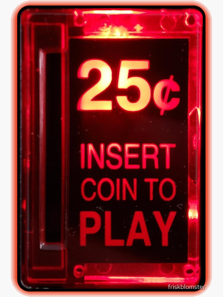 "Classic Arcade Coin Slot" Sticker for Sale by friskblomster | Redbubble