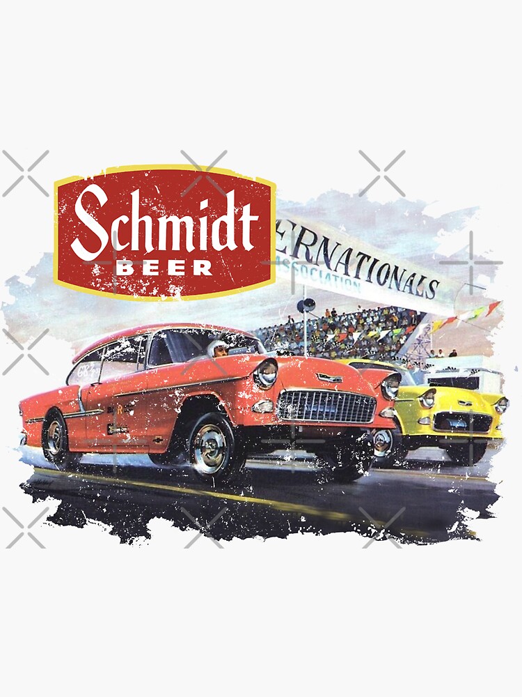 "Schmidt Beer Racing" Sticker for Sale by Retrorockit | Redbubble