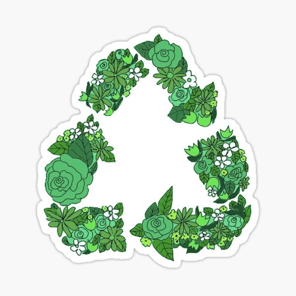 "Floral Recycle Symbol" Sticker by DaisyLemon | Redbubble