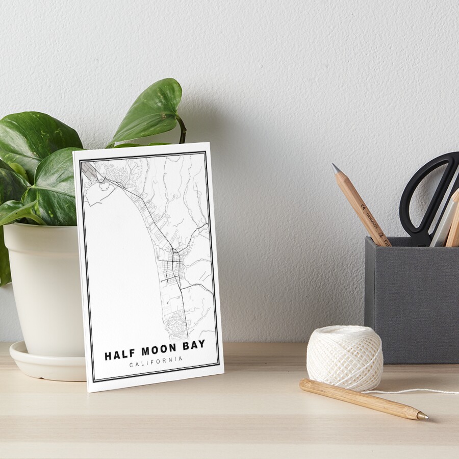 "Half Moon Bay Map" Art Board Print for Sale by sibudas | Redbubble