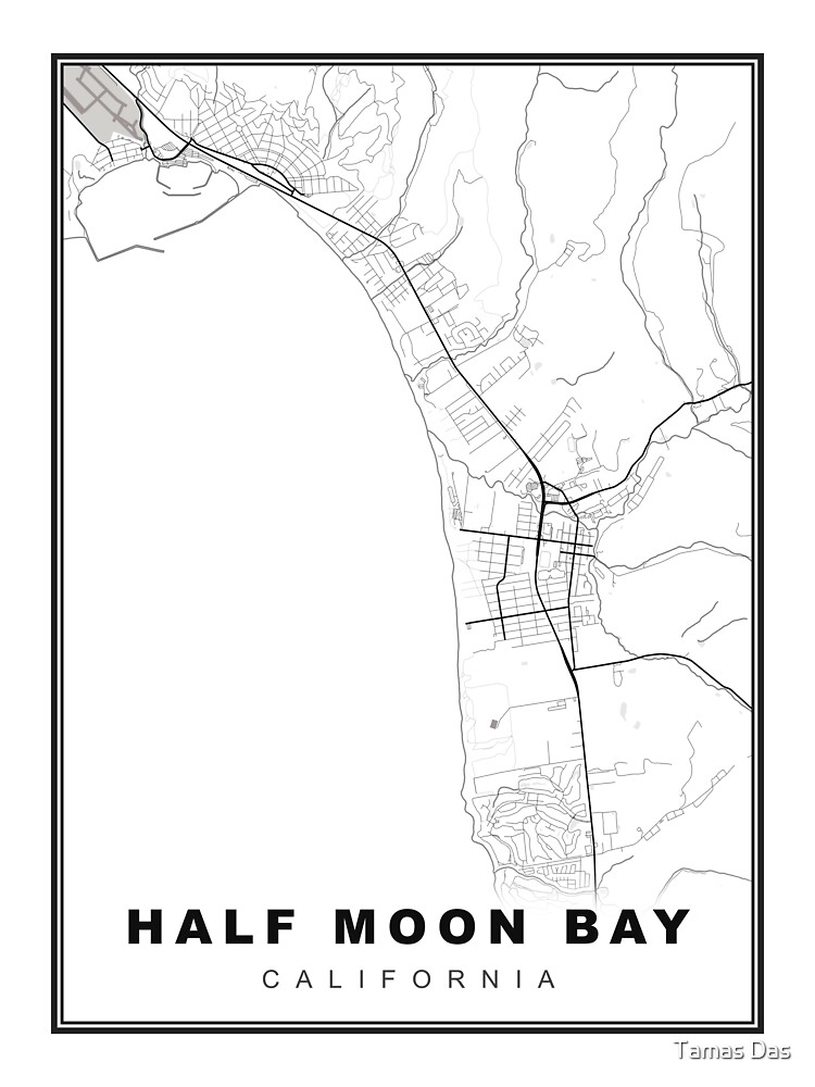 "Half Moon Bay Map" Sticker for Sale by sibudas | Redbubble