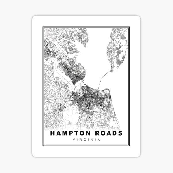 "Hampton Roads Map" Sticker by sibudas | Redbubble