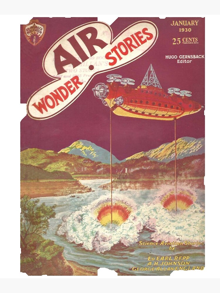 "1930's Sci Fi Comic Book Flying Ship Cover Artwork" Art Print by ...