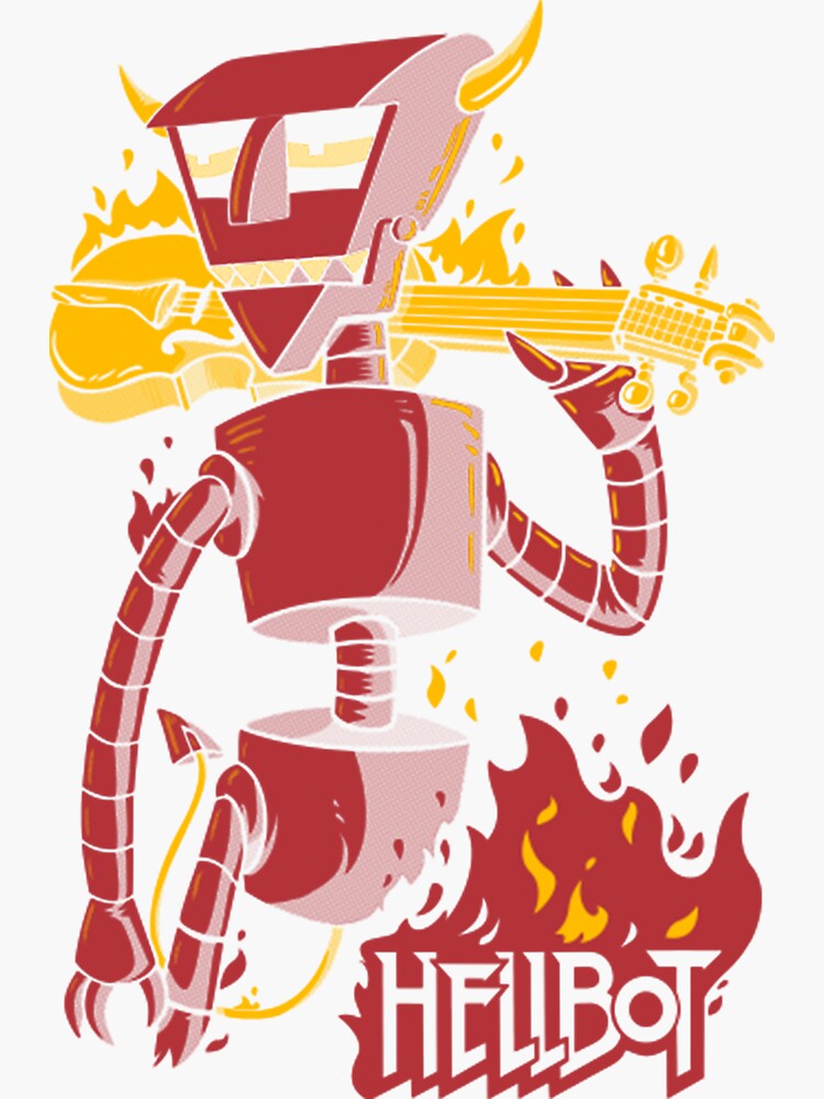 "HELLBOT " Sticker for Sale by FerrariPuro29h | Redbubble