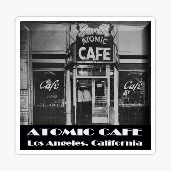 "Atomic Cafe" Sticker for Sale by lawrencebaird | Redbubble