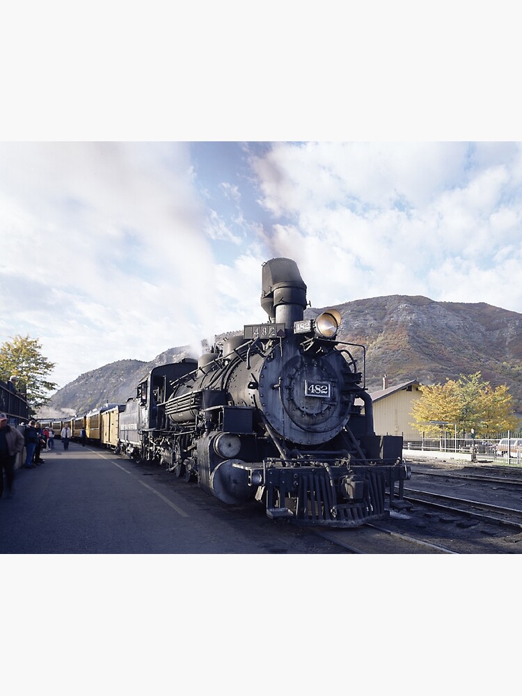 "Steam Engine Train #482 with Mountain Background" Sticker by Ayadsan ...