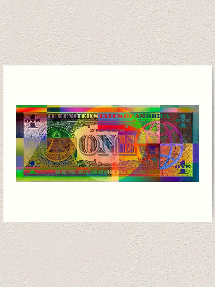 "Pop-Art Colorized One U. S. Dollar Bill Reverse" Art Print by Captain7 ...