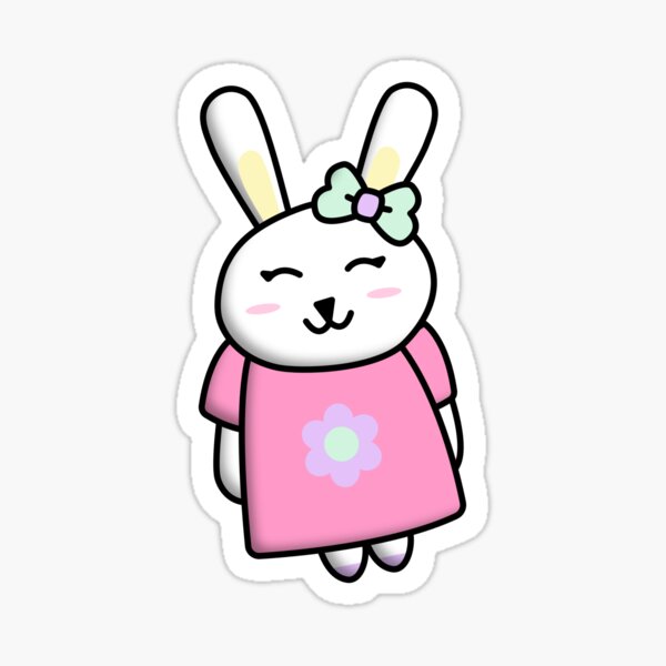 "Cute Funny Happy Bunny Rabbit" Sticker by NightGleam | Redbubble