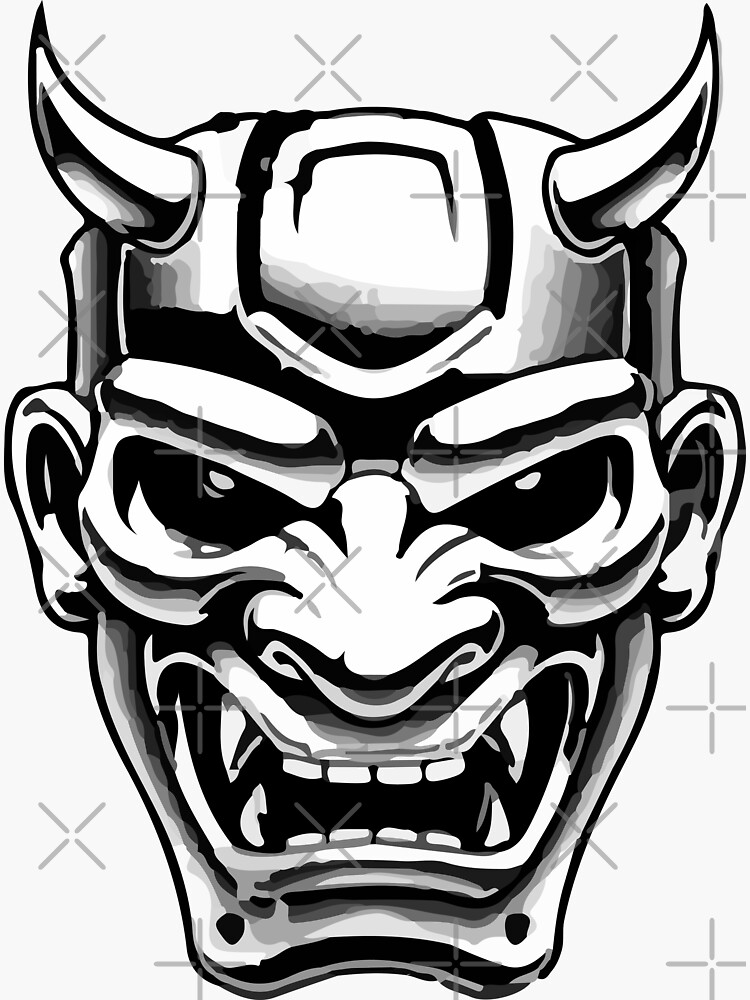 "Japanese Samurai Oni Mask" Sticker for Sale by DanielKiss02 | Redbubble