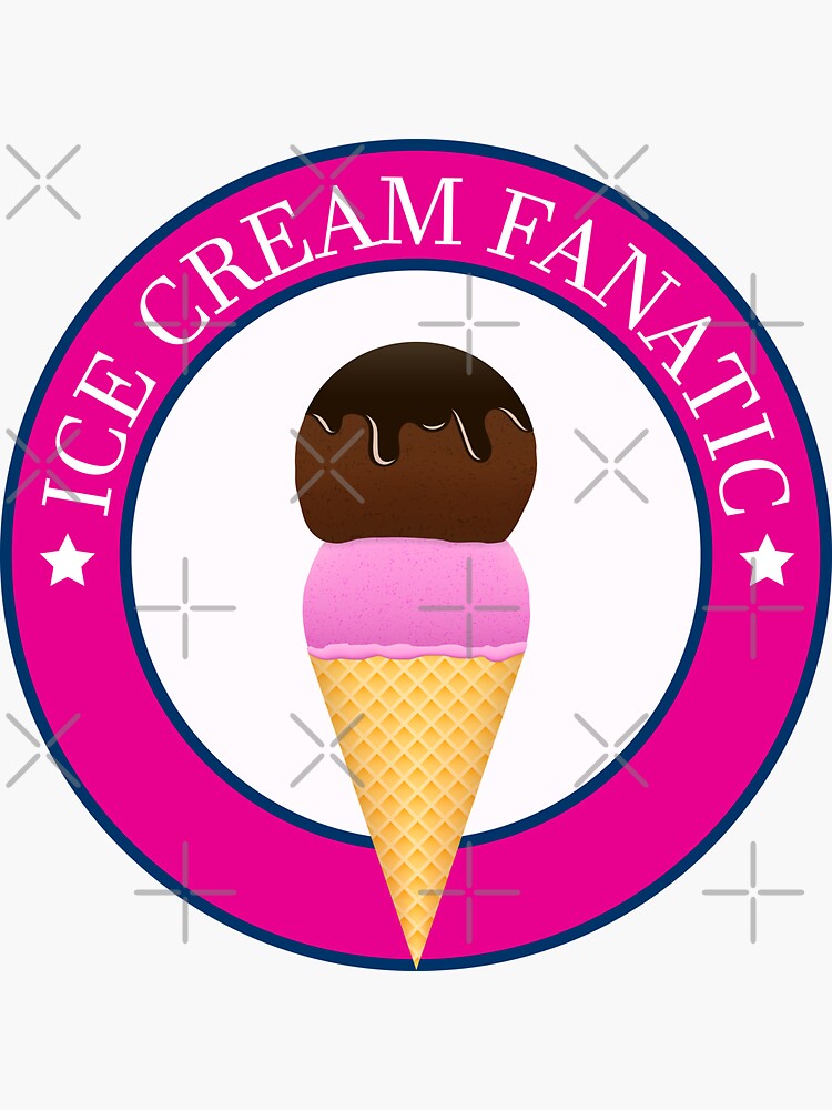 "Pink Ice Cream Fanatic" Sticker for Sale by GraffiTimi | Redbubble