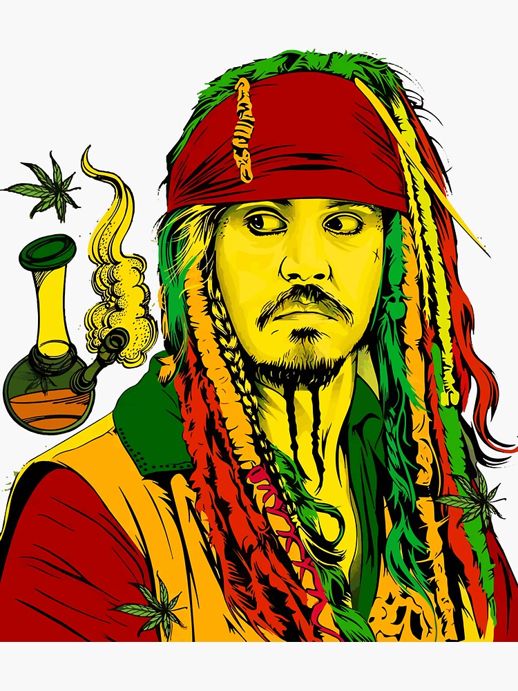 "johnny dep fan art painting" Sticker by johnjaffe2 | Redbubble