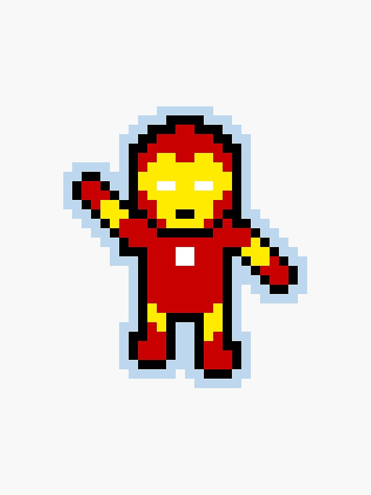 "8-Bit Metal Guy" Sticker by 12GCreations | Redbubble