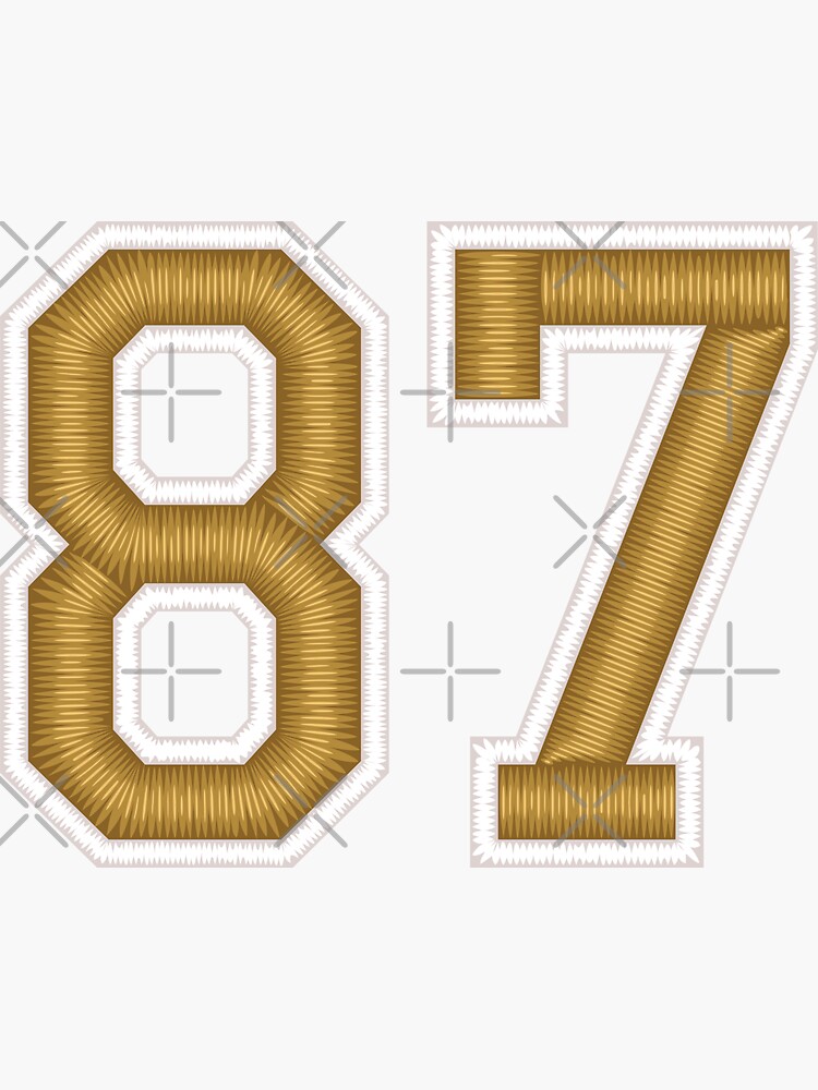 "Gold Sports Lucky Number 87, Eighty Seven" Sticker by whynotnow ...