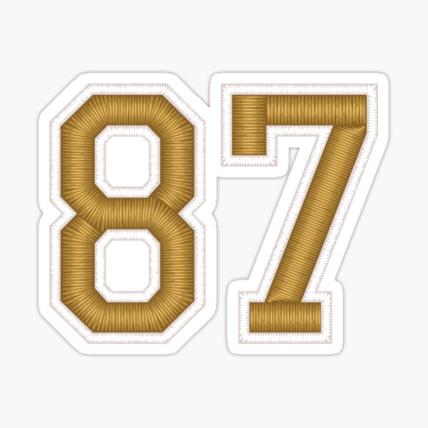 "Gold Sports Lucky Number 87, Eighty Seven" Sticker by whynotnow ...