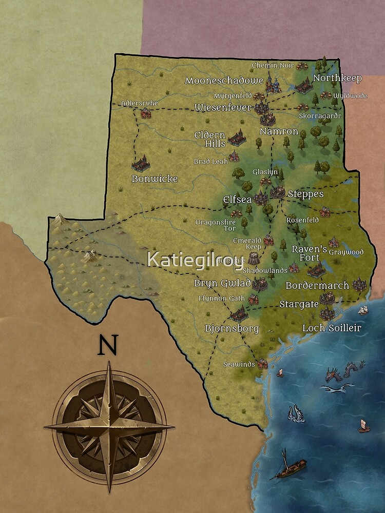 "Map of Ansteorra" Poster for Sale by Katiegilroy | Redbubble