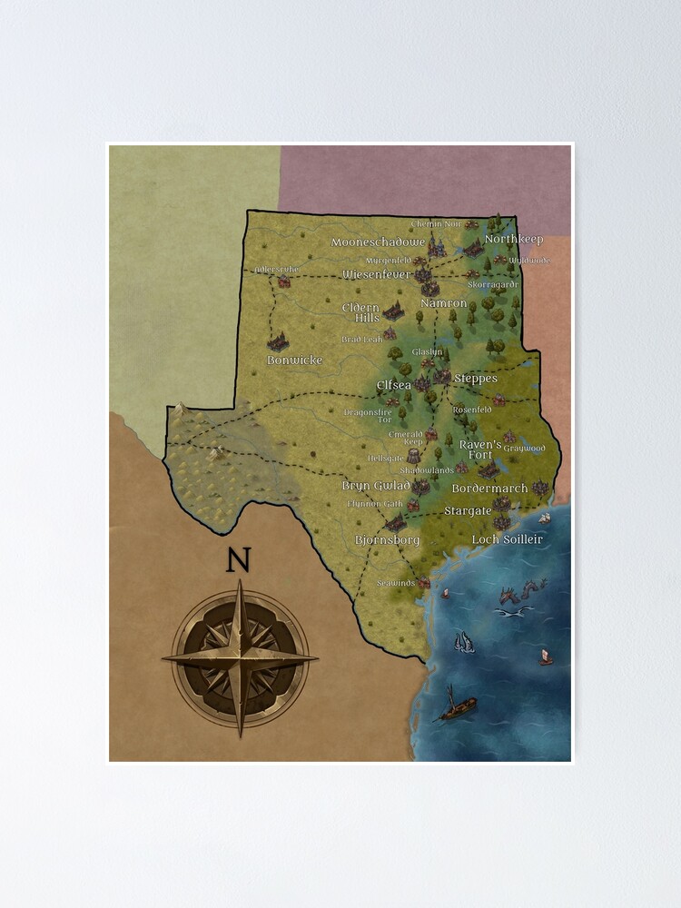 "Map of Ansteorra" Poster for Sale by Katiegilroy | Redbubble