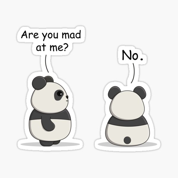 Pegatina «Lindo cómic de pandas» de raybble | Redbubble