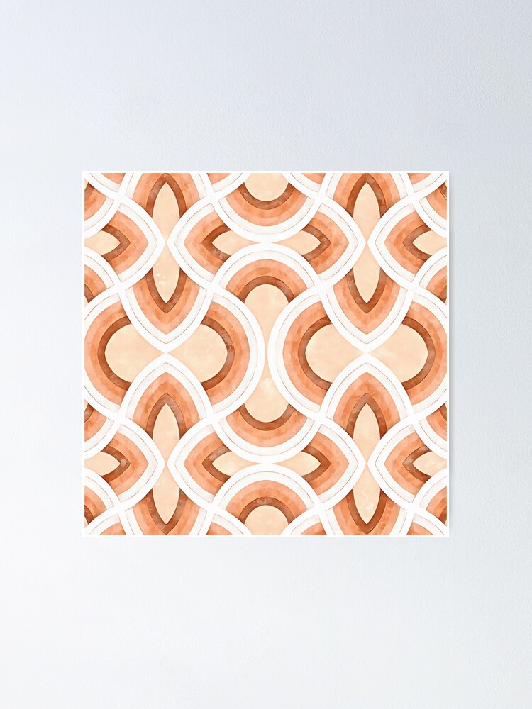 "Rainbow Retro Curves Pattern Design Light Brown" Poster for Sale by ...