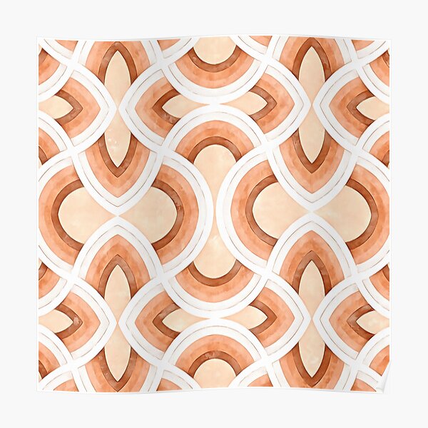 "Rainbow Retro Curves Pattern Design Light Brown" Poster for Sale by ...