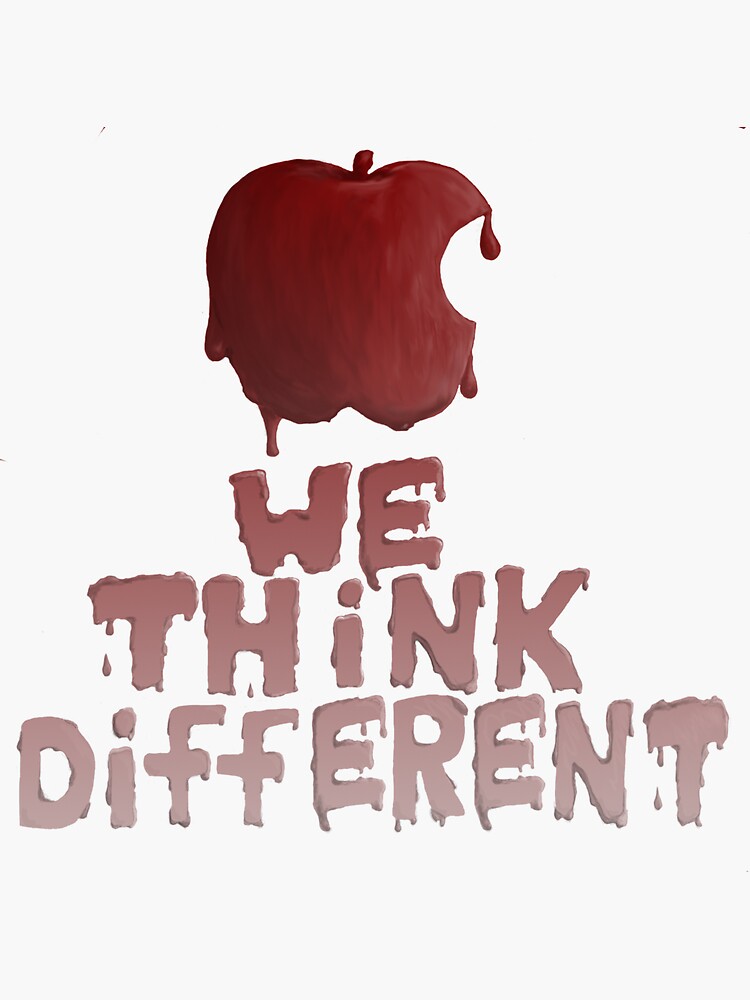 "APPLE WE THINK DIFFERENT" Sticker for Sale by IVYKTOR | Redbubble