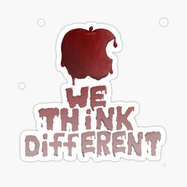 "APPLE WE THINK DIFFERENT" Sticker for Sale by IVYKTOR | Redbubble