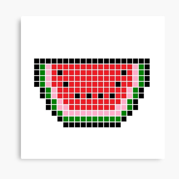 "8 bit pixel watermelon" Canvas Print by NemJames | Redbubble