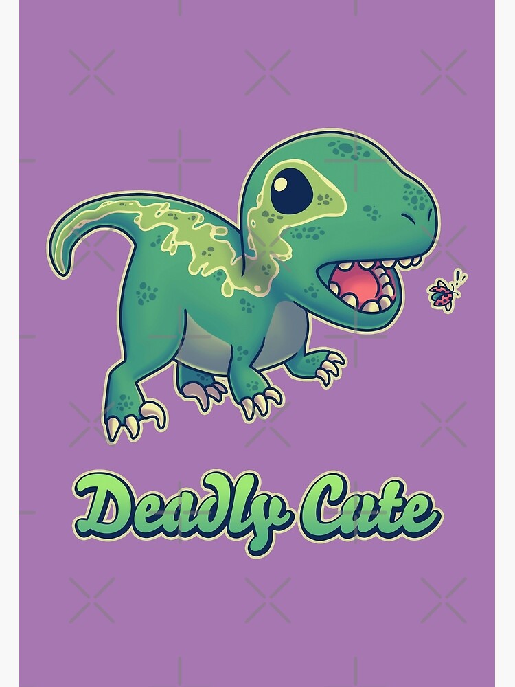 Póster «Deadly Cute Raptor // Kawaii dinosaurio, paleontología ...