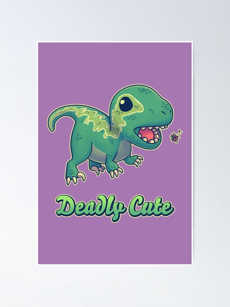 Póster «Deadly Cute Raptor // Kawaii dinosaurio, paleontología ...