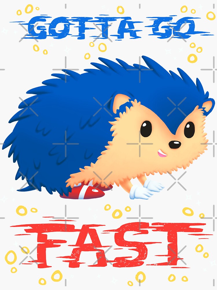 "Gotta Go Fast // Cute Hedhehog, Retro Platformer Game, Meme" Sticker ...