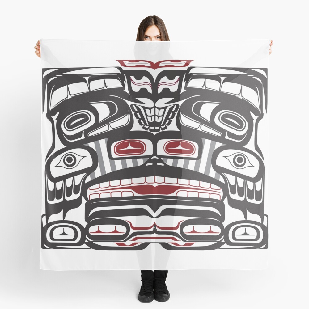 "Thunderbird Bear Orca Totem Pole, coastal Salish Haida pacific north ...