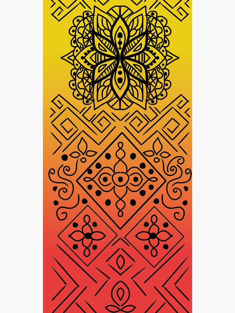 "Zentangle on orange background" Sticker for Sale by IsaLanglois ...