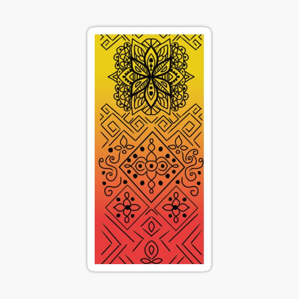 "Zentangle on orange background" Sticker for Sale by IsaLanglois ...