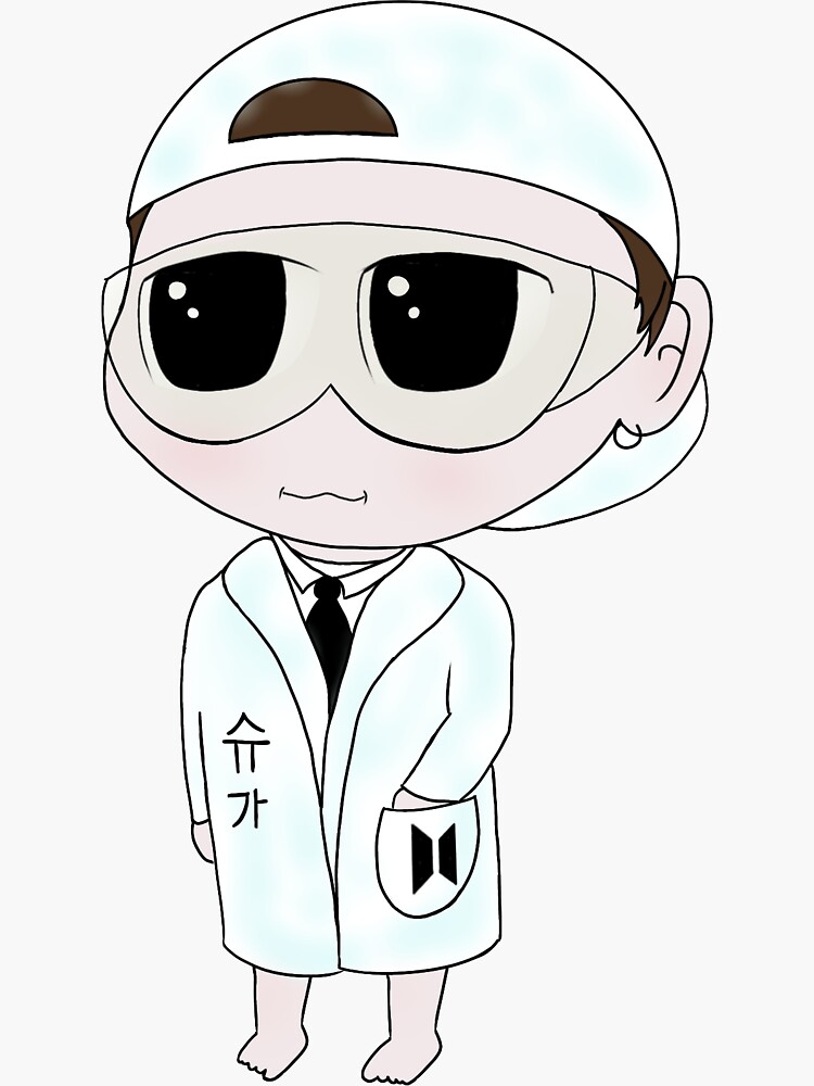 "BTS Suga chibi sticker" Sticker for Sale by MusicVibe | Redbubble