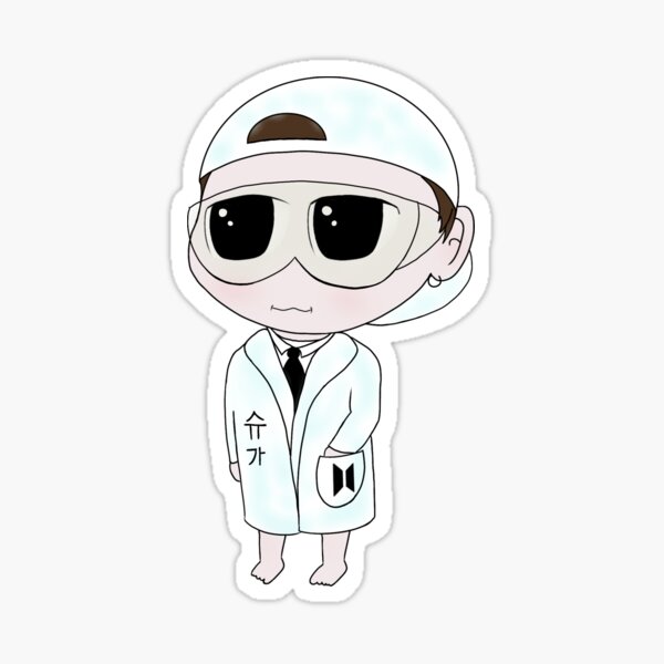 "BTS Suga chibi sticker" Sticker for Sale by MusicVibe | Redbubble
