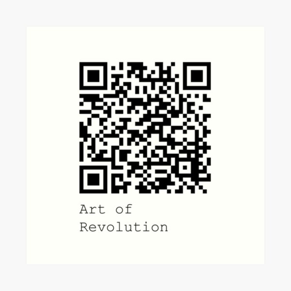 "Art of Revolution QR code " Art Print for Sale by artofrevolution ...