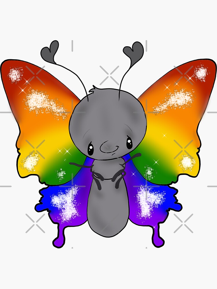 "Pride Butterfly" Sticker by FickleandFancy | Redbubble