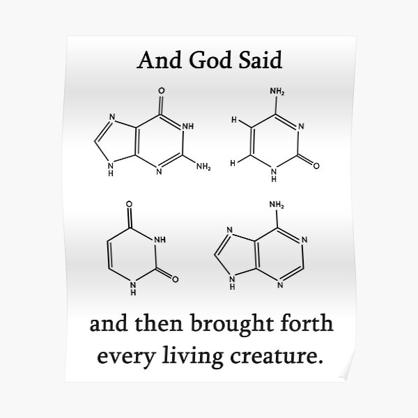 "Biologist Gift Biology Science God DNA Bases" Poster by LeMuesch ...
