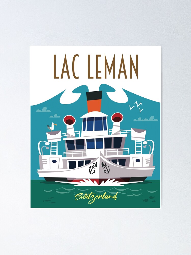 "Lac Leman poster" Poster for Sale by GAGodel | Redbubble