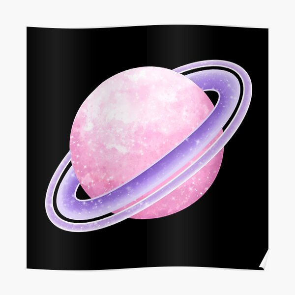 Póster «Planeta Acuarela | Rosa y morado | Galaxy | Saturno | Espacio ...