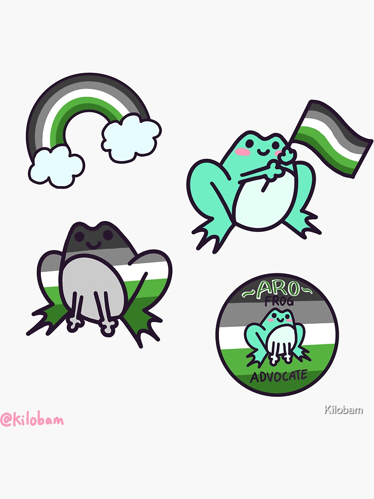 "Aro Pride frog sticker sheet" Sticker by Kilobam | Redbubble