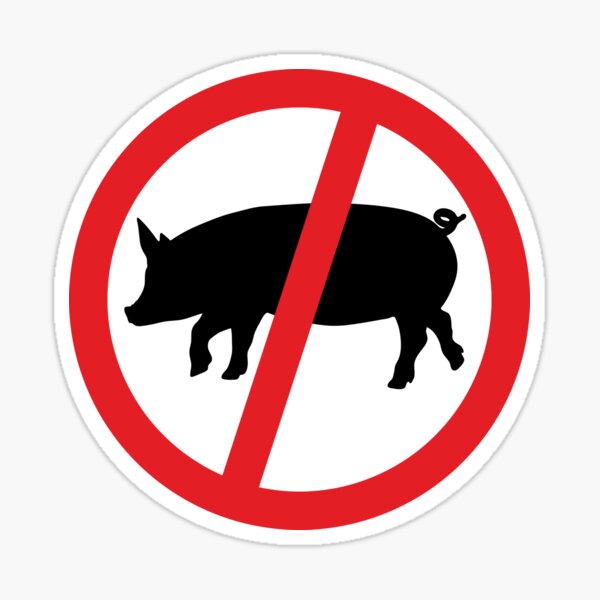 "Forbidden for Pigs sign" Sticker for Sale by TheMikis | Redbubble